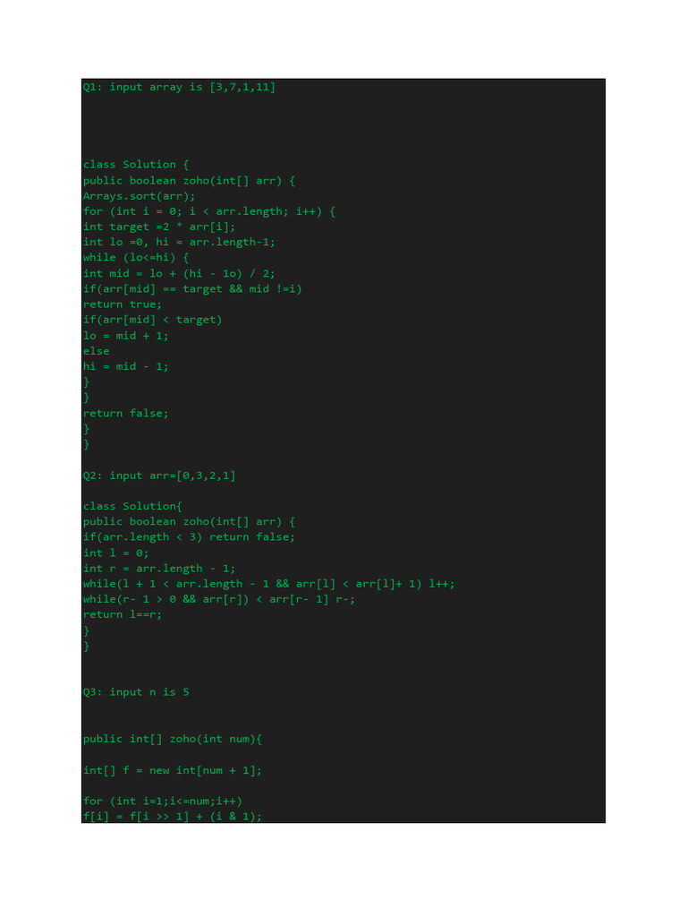 Zoho 2023 QP Practice | PDF | Computer Programming | Software Engineering