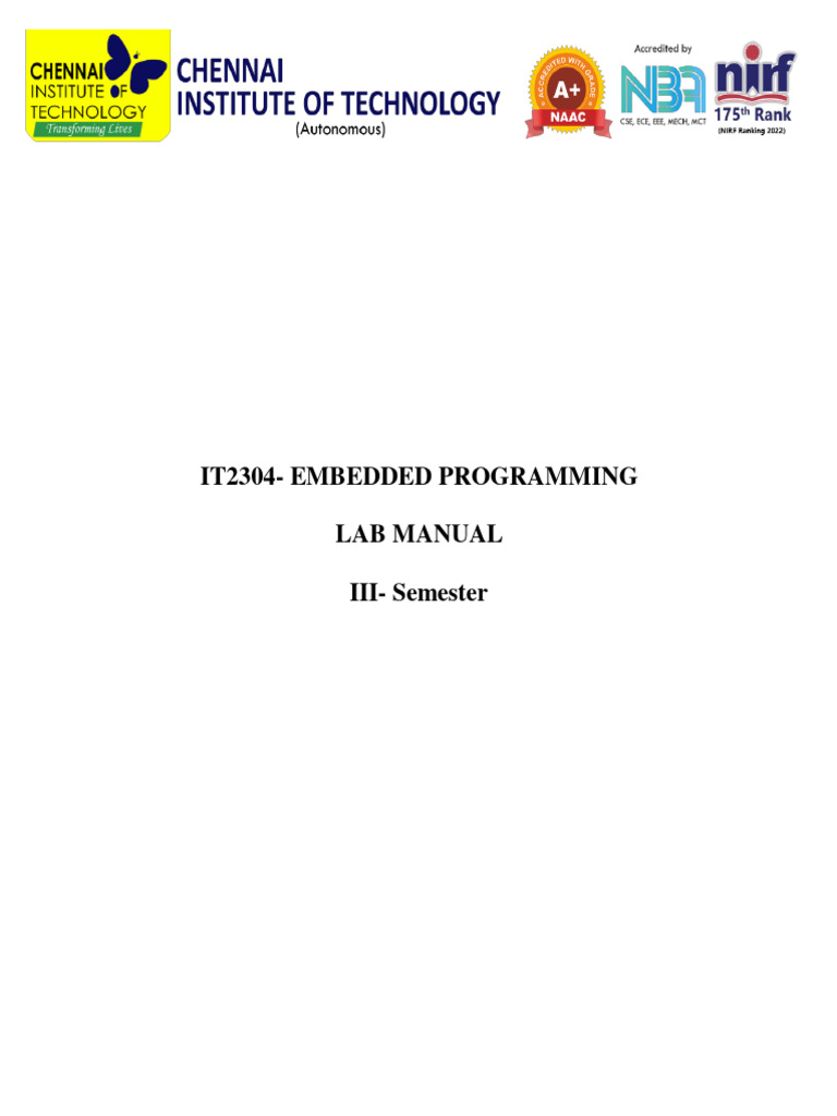 CS3691_ES & IOT Lab | Download Free PDF | Microcontroller | Computing CS3691_ES & IOT Lab | Download Free PDF | Microcontroller | Computing