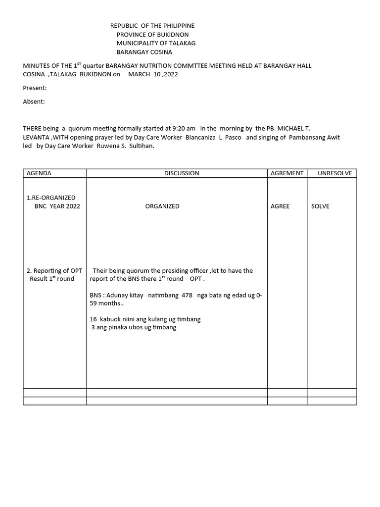2022 bnc minutes | PDF