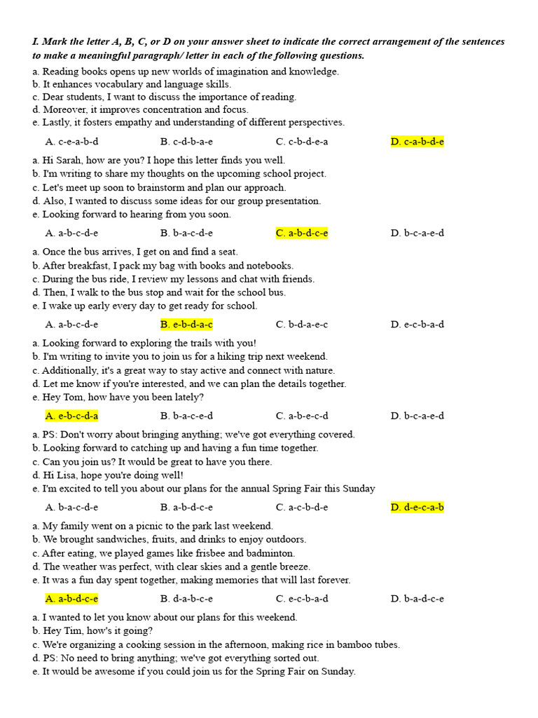 Answer Key | PDF | Vocational Education