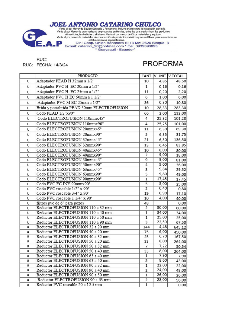 Cotizacion - Geap | PDF