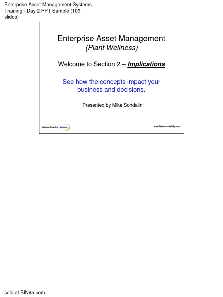 Enterprise Asset Management Training Day 2 | PDF | Accuracy And ...