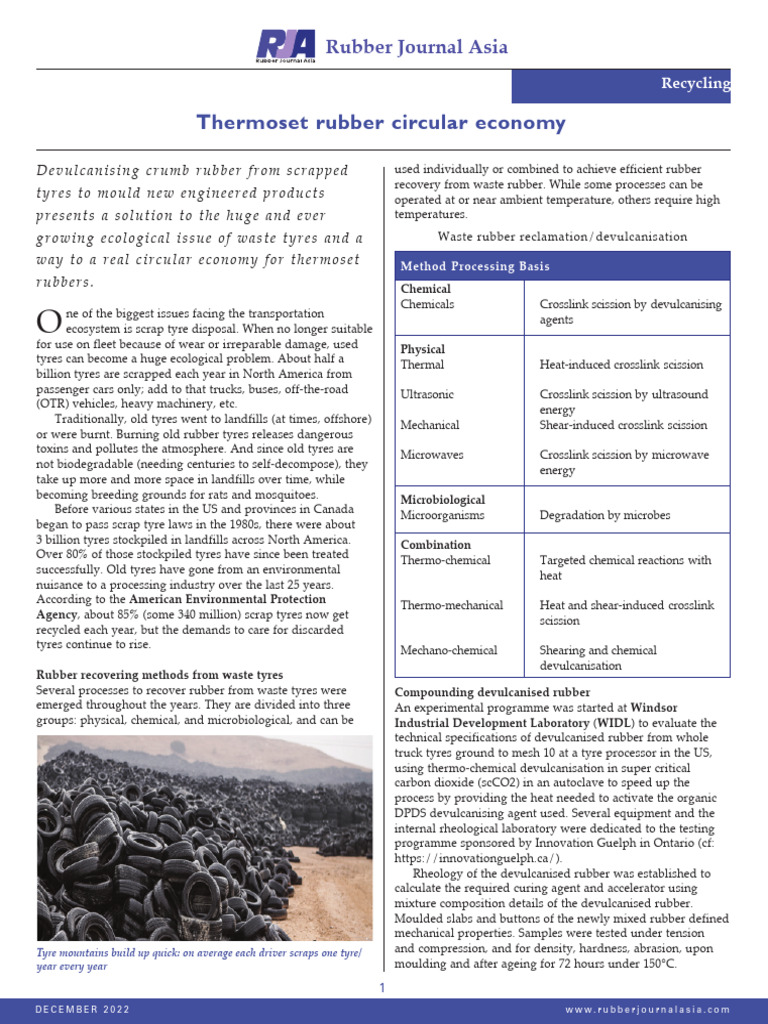 Thermoset Rubber Circular Economy | PDF | Tire | Biodegradation