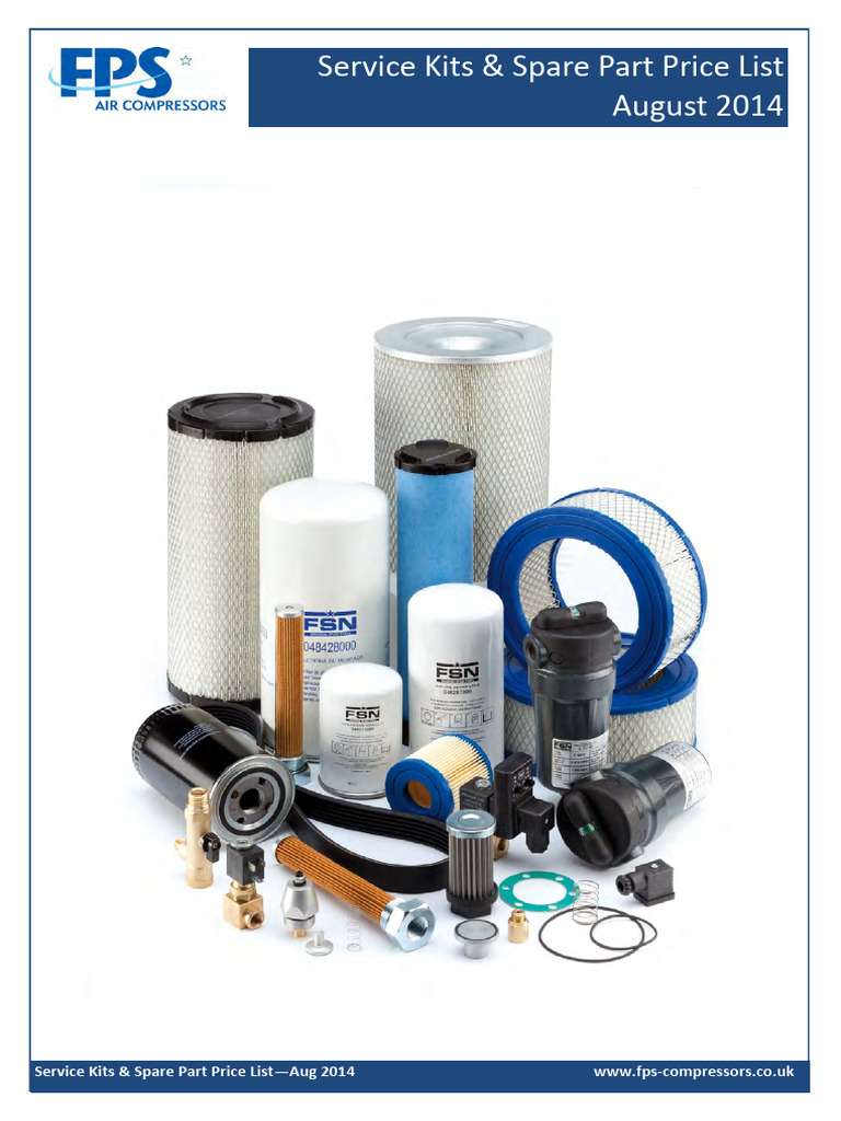 Fini Compressor Spare Parts List | PDF | Hydraulics | Gas Technologies