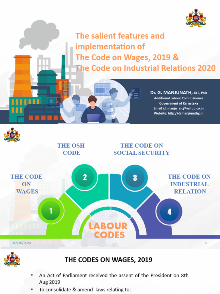 Labour Codes Hoskote 1 | PDF | Employment | Wage