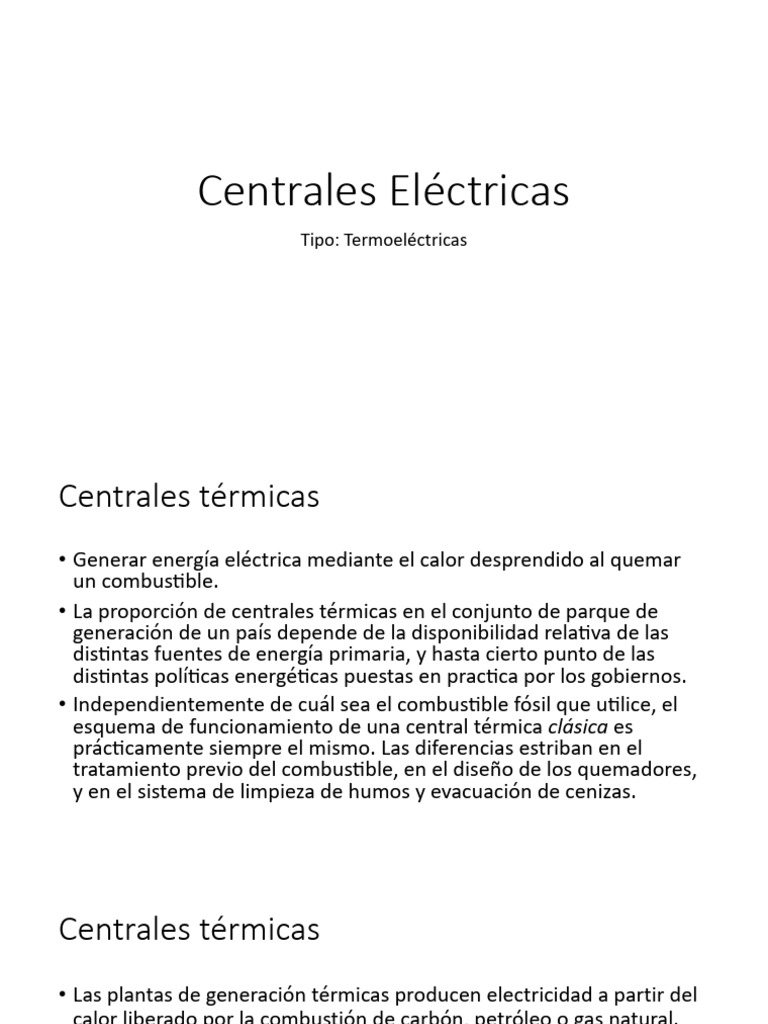 04 Centrales Termicas Clase | PDF | Generación eléctrica | Vapor