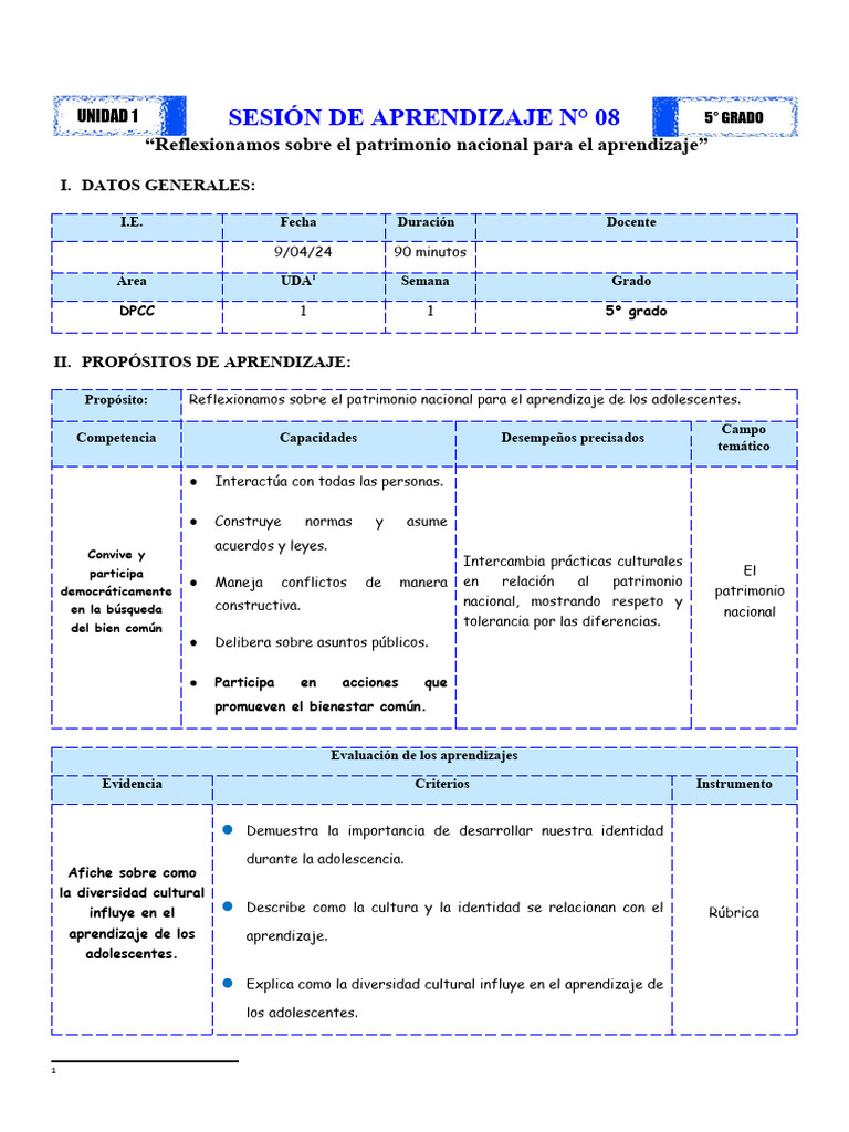 Sesión 8 - DPCC 5to | PDF | Bienes (Ley) | Aprendizaje