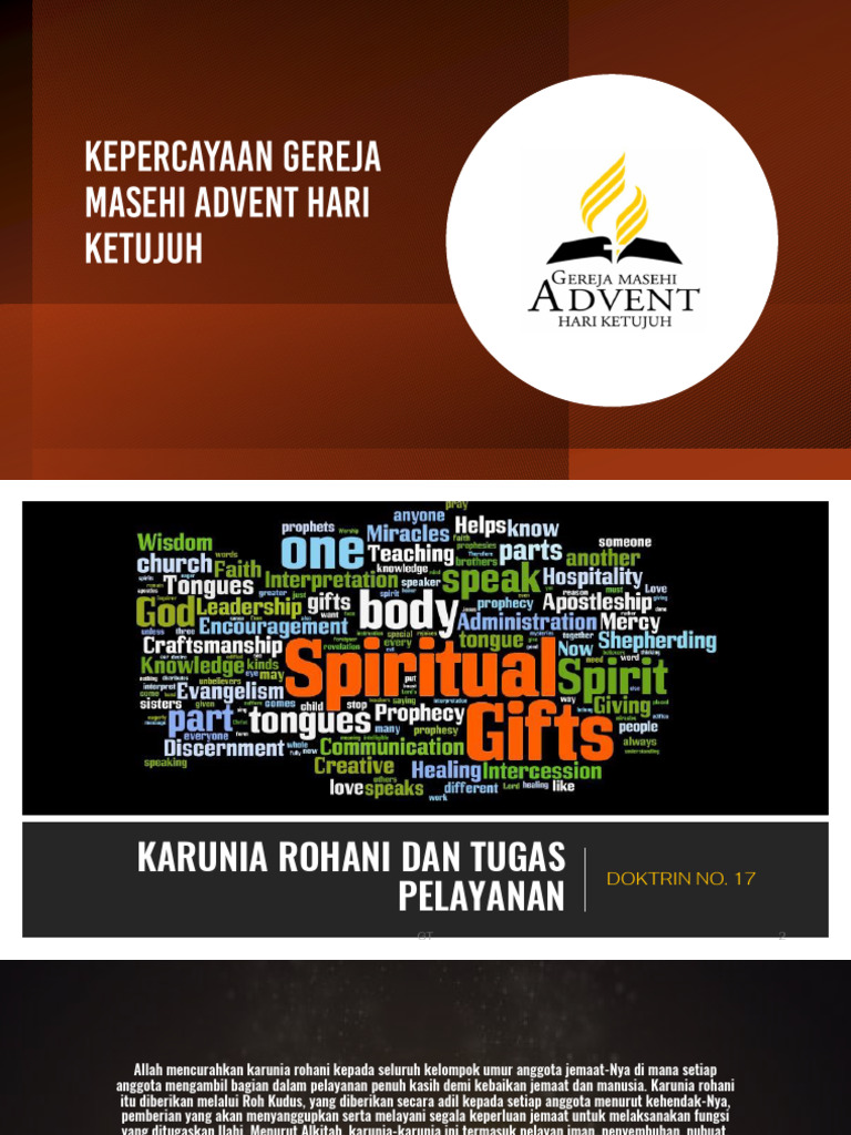 DOKTRIN No 17 KARUNIA ROHANI DAN TUGAS PELAYANAN | PDF