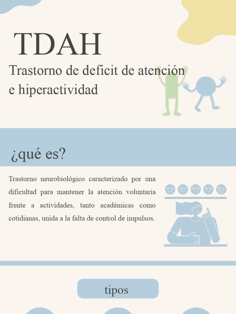 TDAH: Tipos, Dificultades y Estrategias | PDF | Desorden hiperactivo y ...
