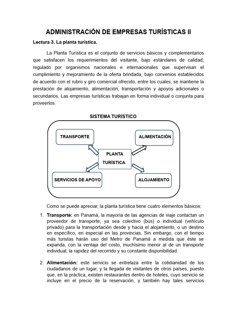 Lectura 3 La planta turística | Descargar gratis PDF | Hotel | Turismo