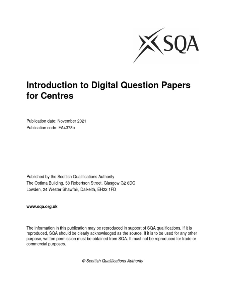 NQ 2022 Digital Question Papers Introduction Centres | PDF | Personal ...