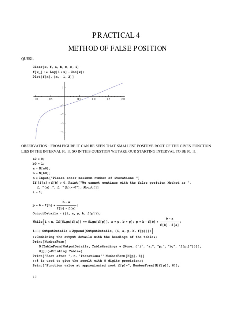 Practical 3 Numerical Analysis | PDF | Computer Programming | Numbers Practical 3 Numerical Analysis | PDF | Computer Programming | Numbers
