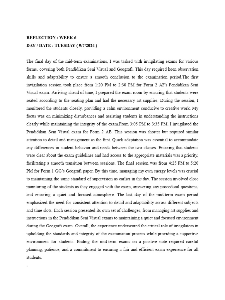 Internship Reflection Week 5 | PDF