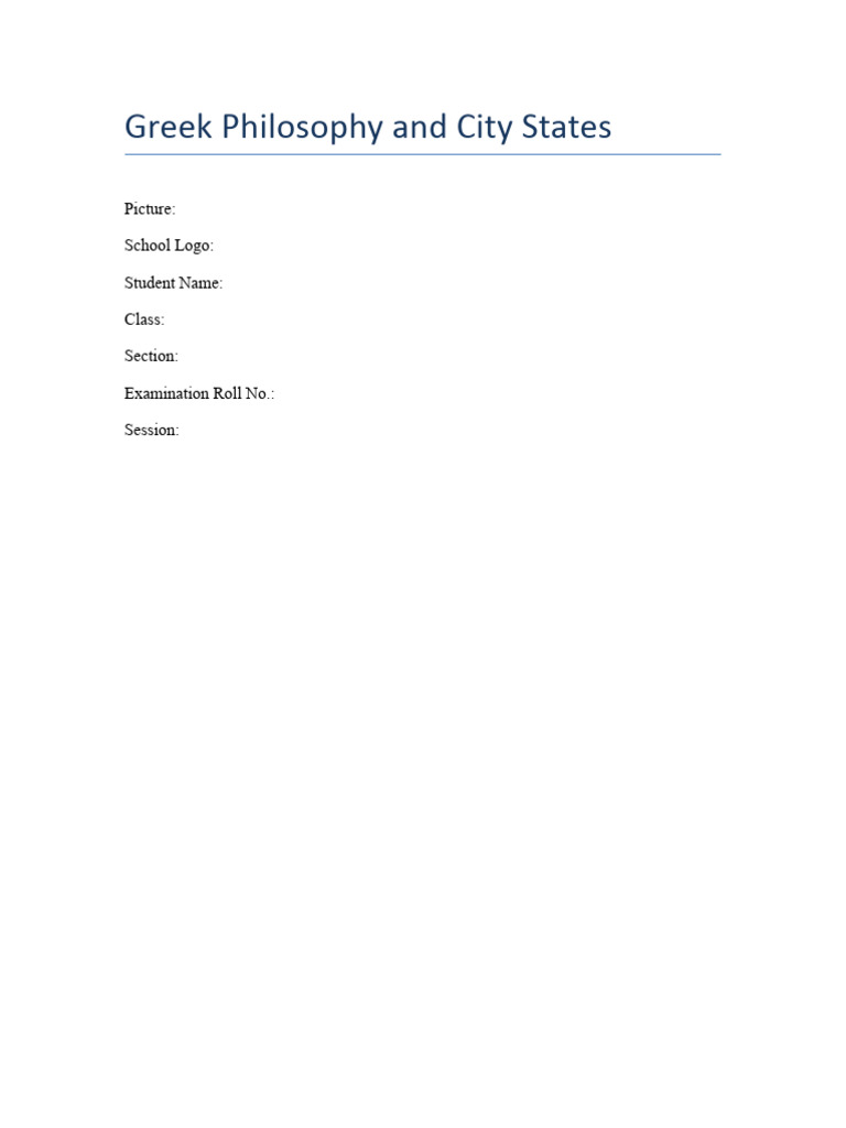 Greek Philosophy And City States Project Pdf Ancient Greece