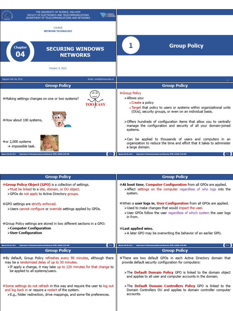 Chapter4 - Securing Windows Networks (Full) | PDF | Group Policy | Wireless Lan