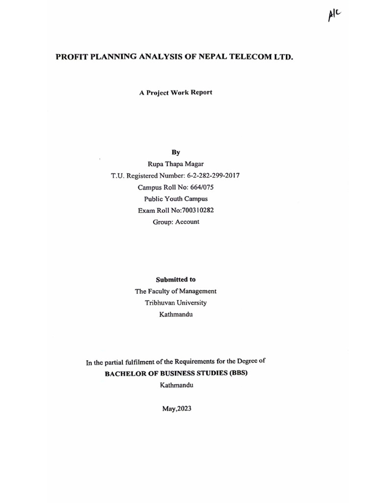 A Project Work of Nepal Telecom | PDF