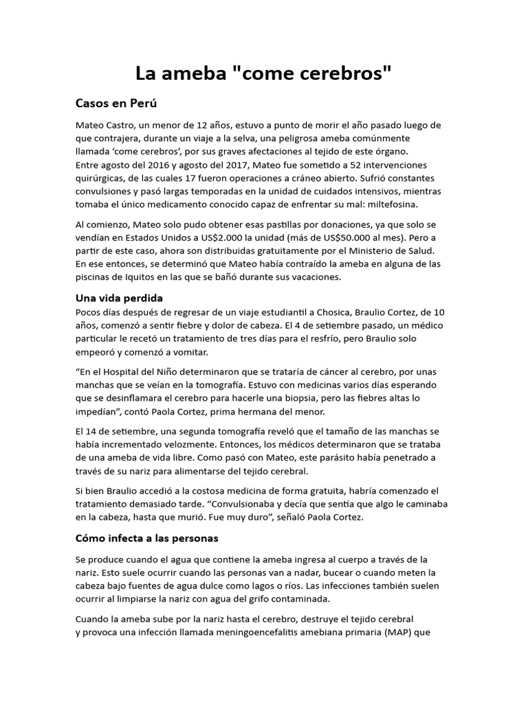 La Ameba | PDF | Enfermedades y trastornos | Medicina CLINICA