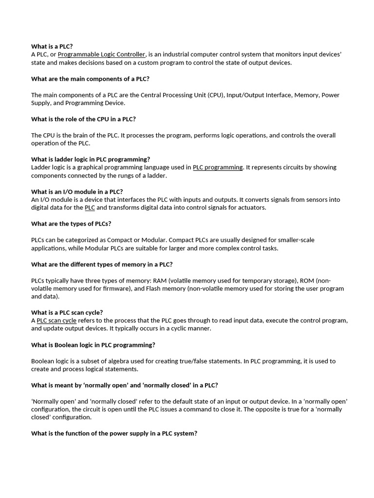 Plc Pdf Programmable Logic Controller Computer Data Storage