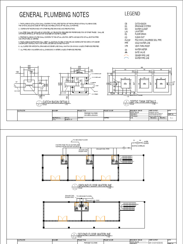 Dalino Commercial Building - Plumbing Plan | PDF | Plumbing | Sanitary ...