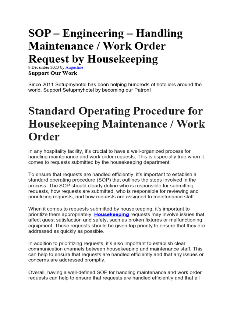 SOP - REQUEST BY HK | Download Free PDF | Engineering | Tablet Computer