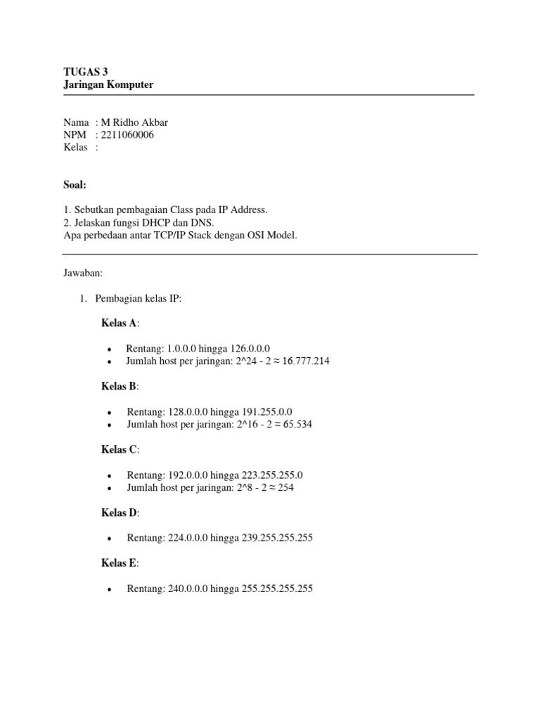 03 TUGAS Jarkom M Ridho Akbar | PDF | Komputer
