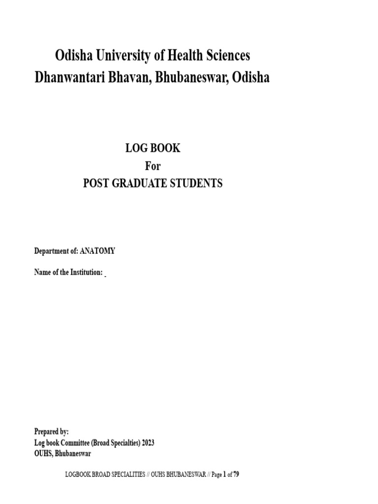 PG Log Book Ouhs Anatomy | PDF | Histology | Thesis