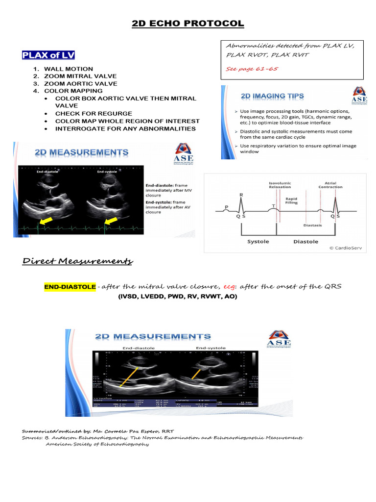 2d Echo Protocol | PDF | Heart Valve | Echocardiography