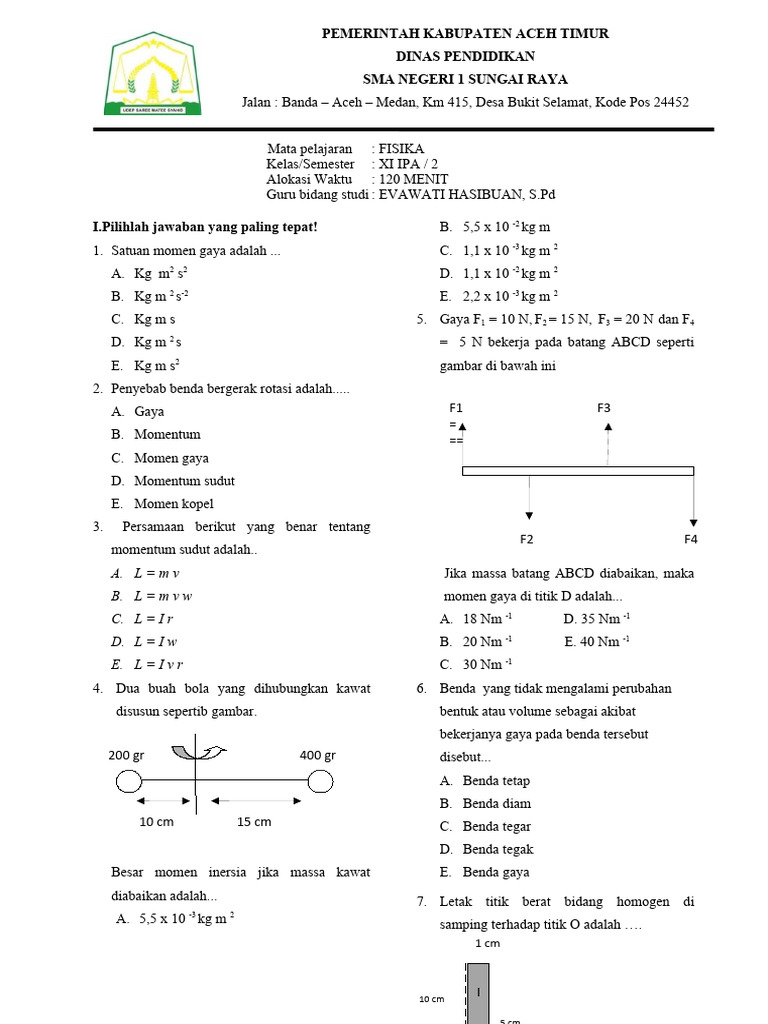 Soal Terbaru Kelas Xi Genap | PDF