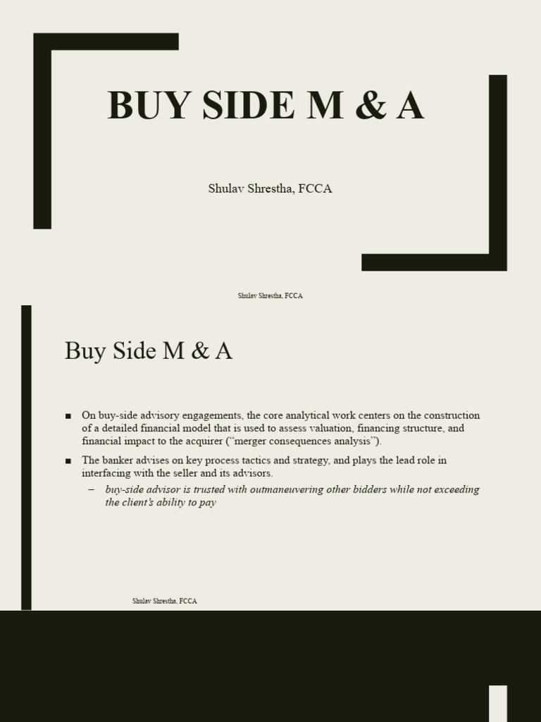 Merger Acquisition - Buy Side | PDF | Mergers And Acquisitions ...