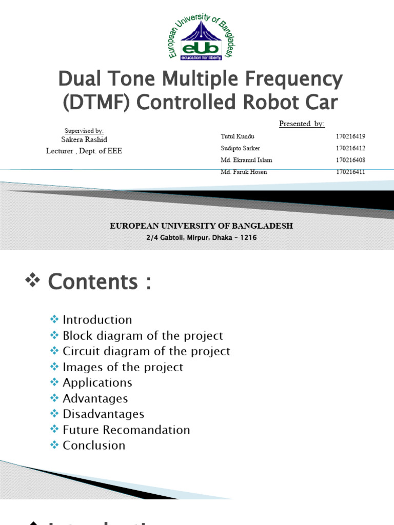 DTMF Robot | PDF | Robot | Robotics