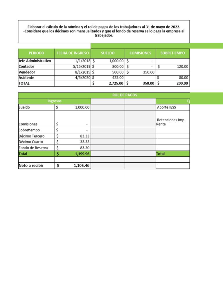 Asientos Contables Con Retenciones y Rol de Pagos 2 | Descargar gratis PDF | Economias | Business