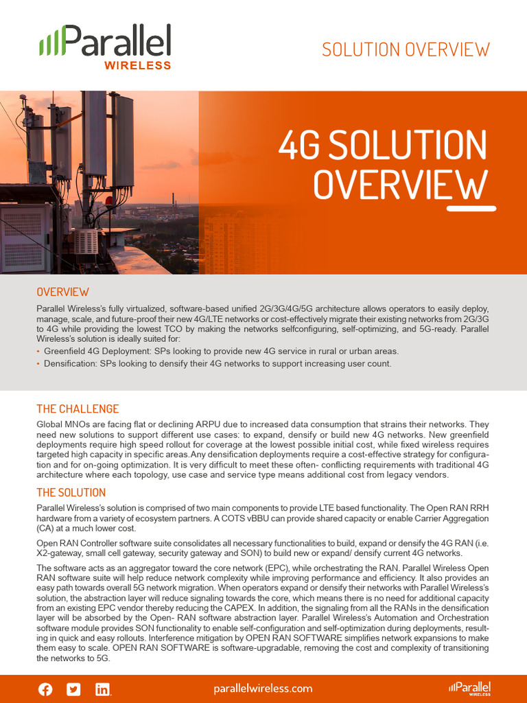 4G Solution Overview 092721 | PDF | 4 G | Computer Network 4G Solution Overview 092721 | PDF | 4 G | Computer Network
