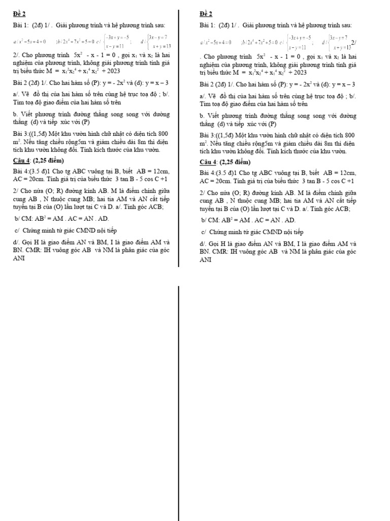 Đề 2- 10-4-23- xong | PDF