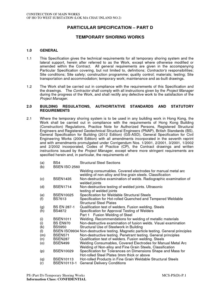 PS (Part D) - Temporary Shoring Works | PDF | Welding | Construction
