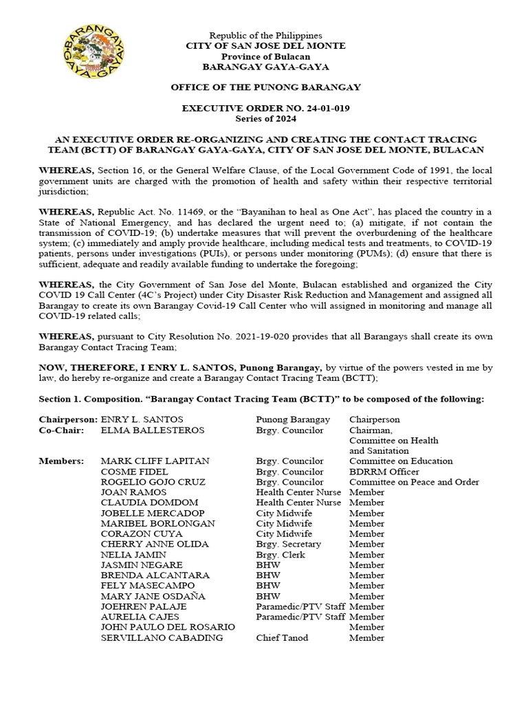 Barangay Gaya-Gaya Contact Tracing | PDF | Epidemics | Medicine