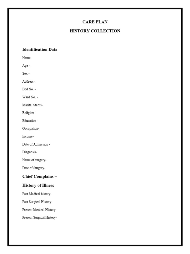 Formate of Care Plan (1) | PDF | Paresthesia | Nursing