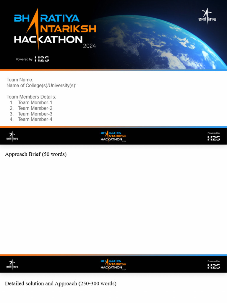 [ISRO] Bharatiya Antariksh Hackathon 24 _ Idea Submission Template | PDF