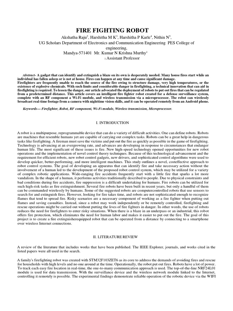Firefighter Robot Final | PDF | Robotics | Robot