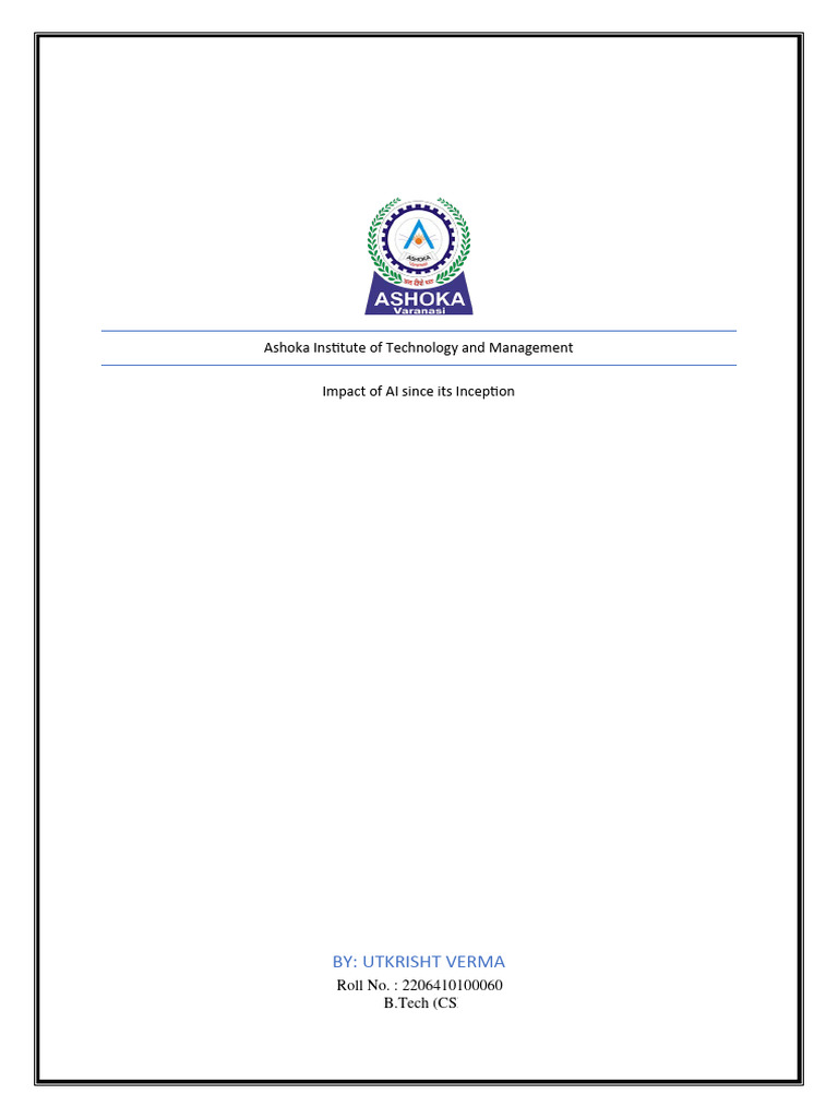 Impact of AI Since Its Inception | PDF | Artificial Intelligence ...