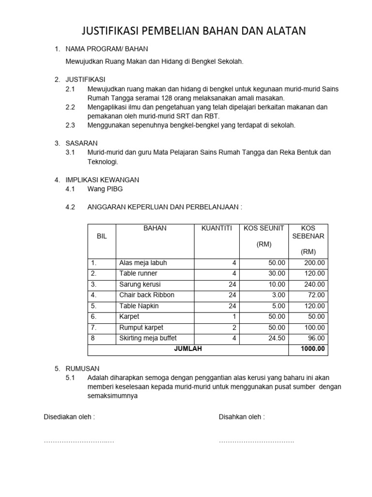 Justifikasi Pembelian | PDF