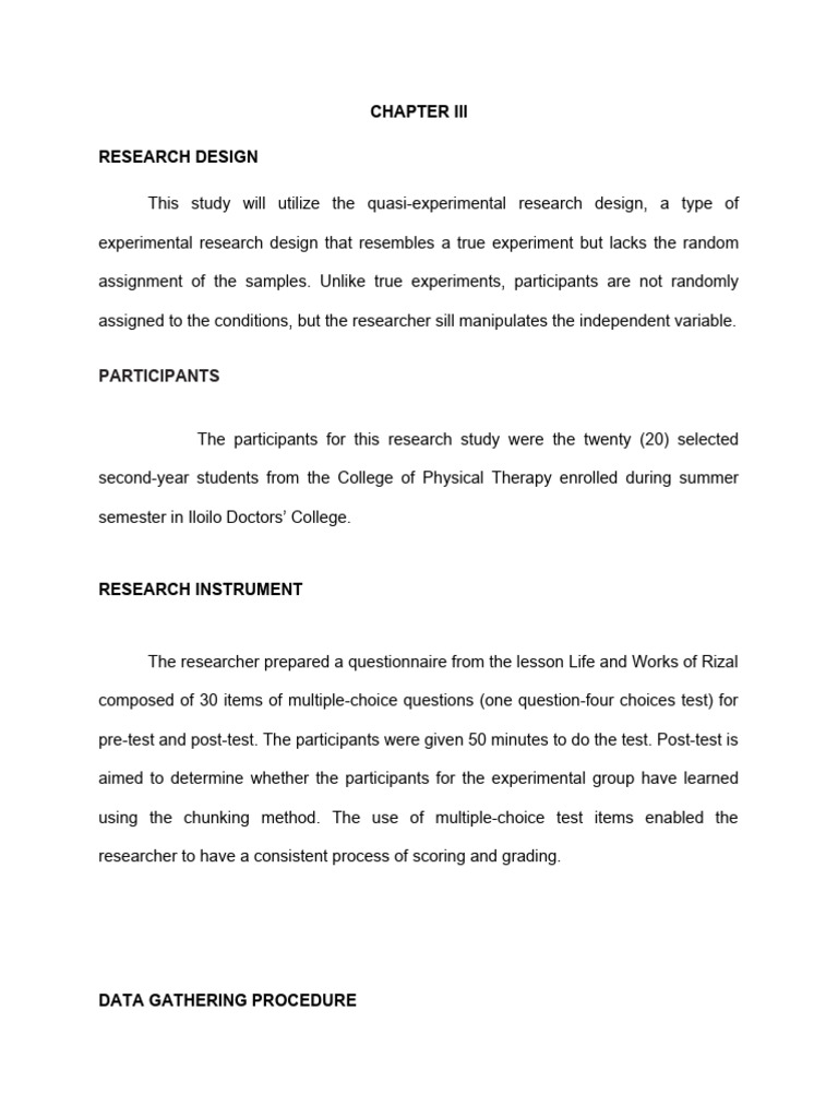 Chapter III | PDF | Experiment | Cognition