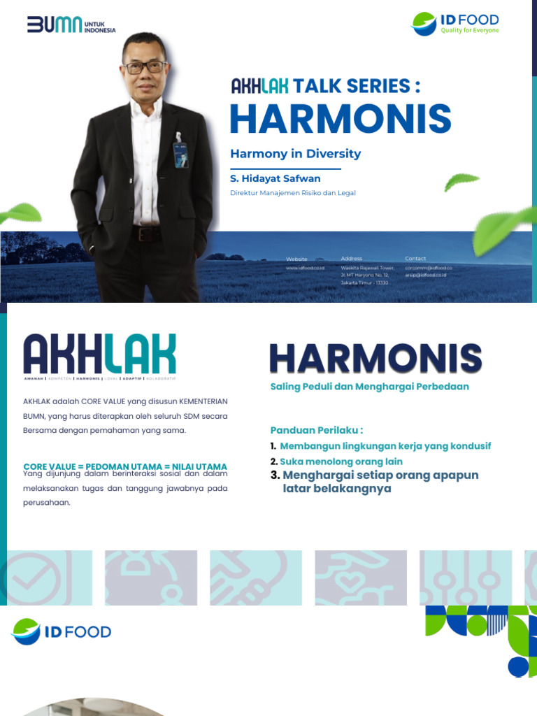 Akhlak Talk Series Harmonis | PDF
