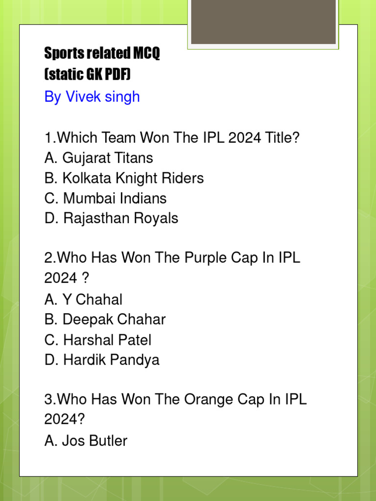 IPL Static | PDF | Sports | Cricket