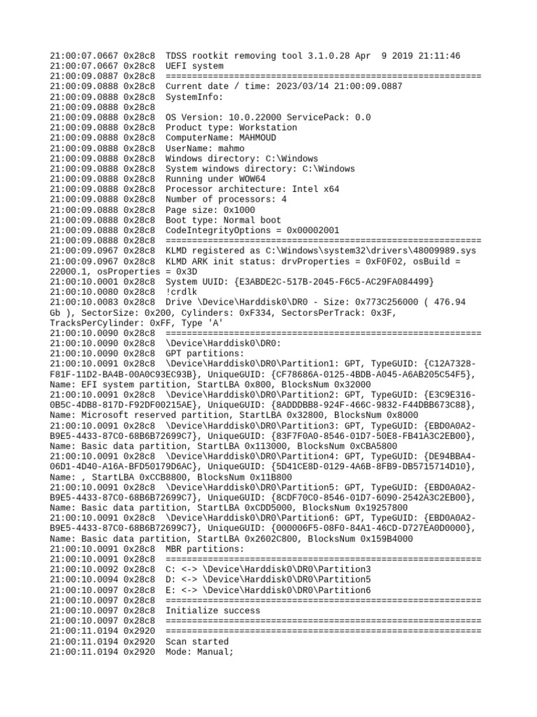TDSSKiller.3.1.0.28 14.03.2023 21.00.07 Log | PDF | Microsoft Windows ...
