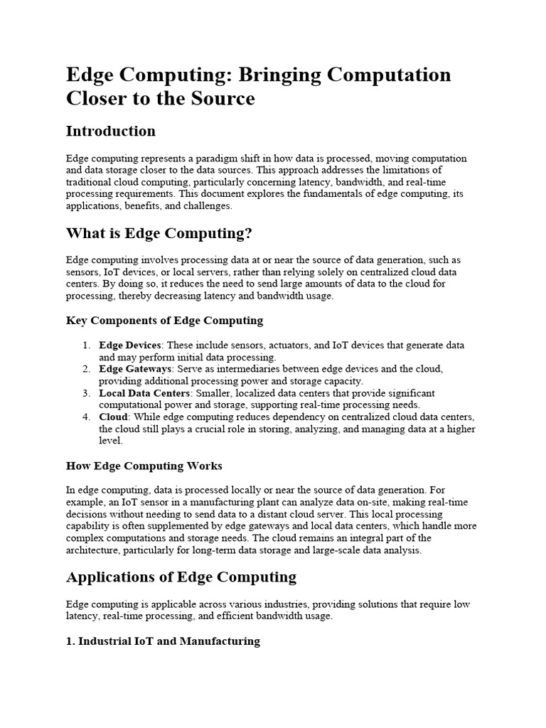 Edge Computing | PDF | Internet Of Things | Computer Security