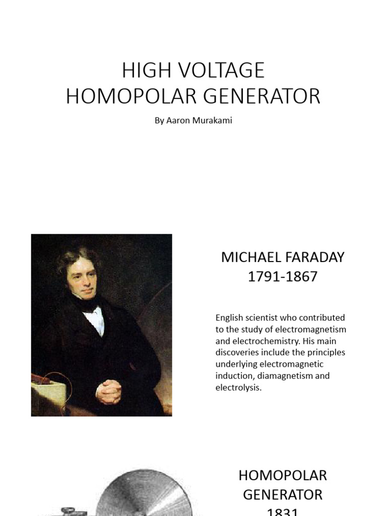 High Voltage Homopolar Generator | PDF | Electric Generator ...