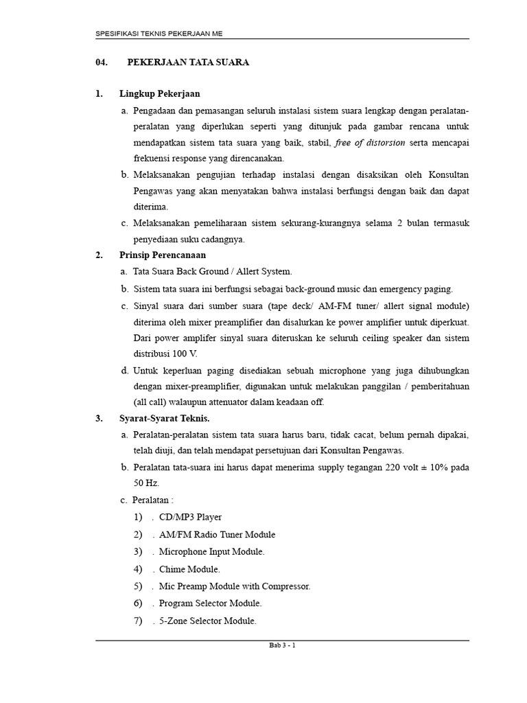 04.instalasi Tata Suara | PDF | Teknologi & Rekayasa
