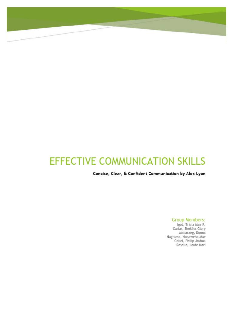 Effective Communication Skills | PDF | Communication | Human Communication