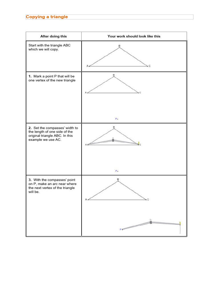 Triangle Construction Techniques Guide | PDF | Triangle | Circle