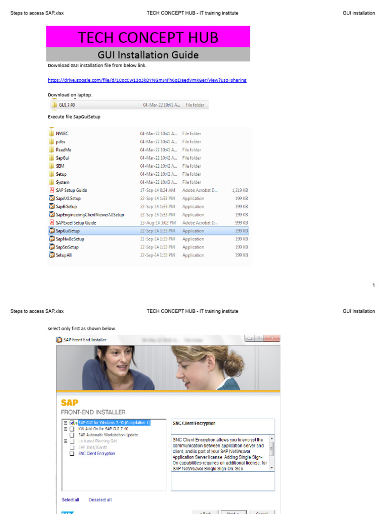 Steps To Access SAP - XLSX - GUI Installation | PDF | Login | Computer ...